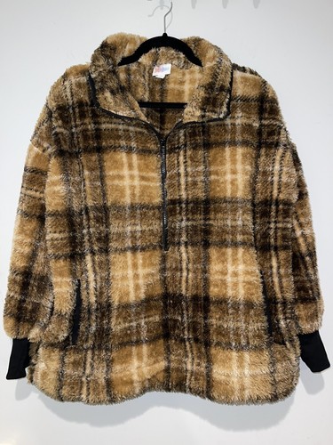 LuLaRoe Nancy Half Zip Pullover Sweater Sweatshirt S Brown Plaid | eBay