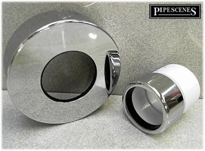 Chrome Waste Pipe 32mm 35mm to Plastic Adaptor Coupling with Chrome ...