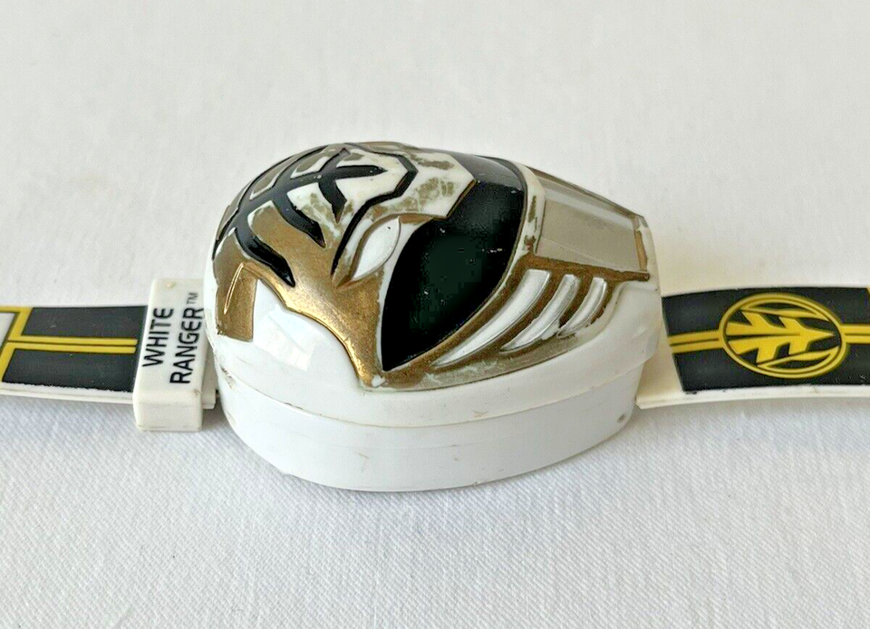Vintage 1995 Mighty Morphin Power Rangers White Ranger Watch Sound ...
