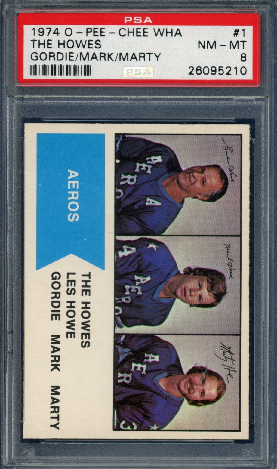 1974 O-PEE-CHEE WHA HOCKEY #1 -THE HOWES - PSA 8 - GORDIE HOWE (HC ...