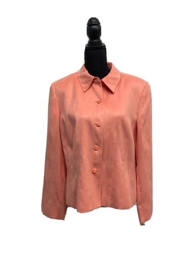 Talbots Blazer Womens Faux Suede Jacket Size 16 Petite NWT $198 Peach ...