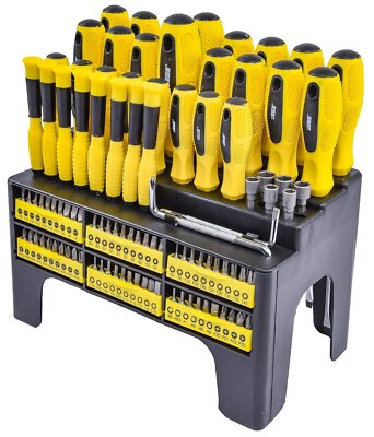 JEGS 100 Piece Screwdriver & Bit Set with Storage Rack 81384 | eBay
