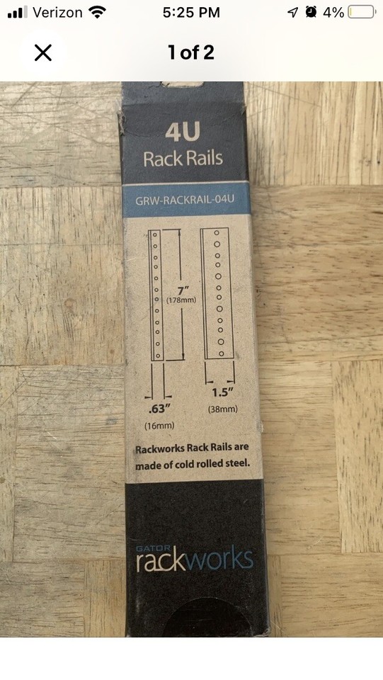 Gator Rackworks Rack Rail Set; 4U | eBay