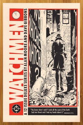 1986 DC Comics Watchmen Vintage Print Ad/Poster Official Moore Gibbons ...