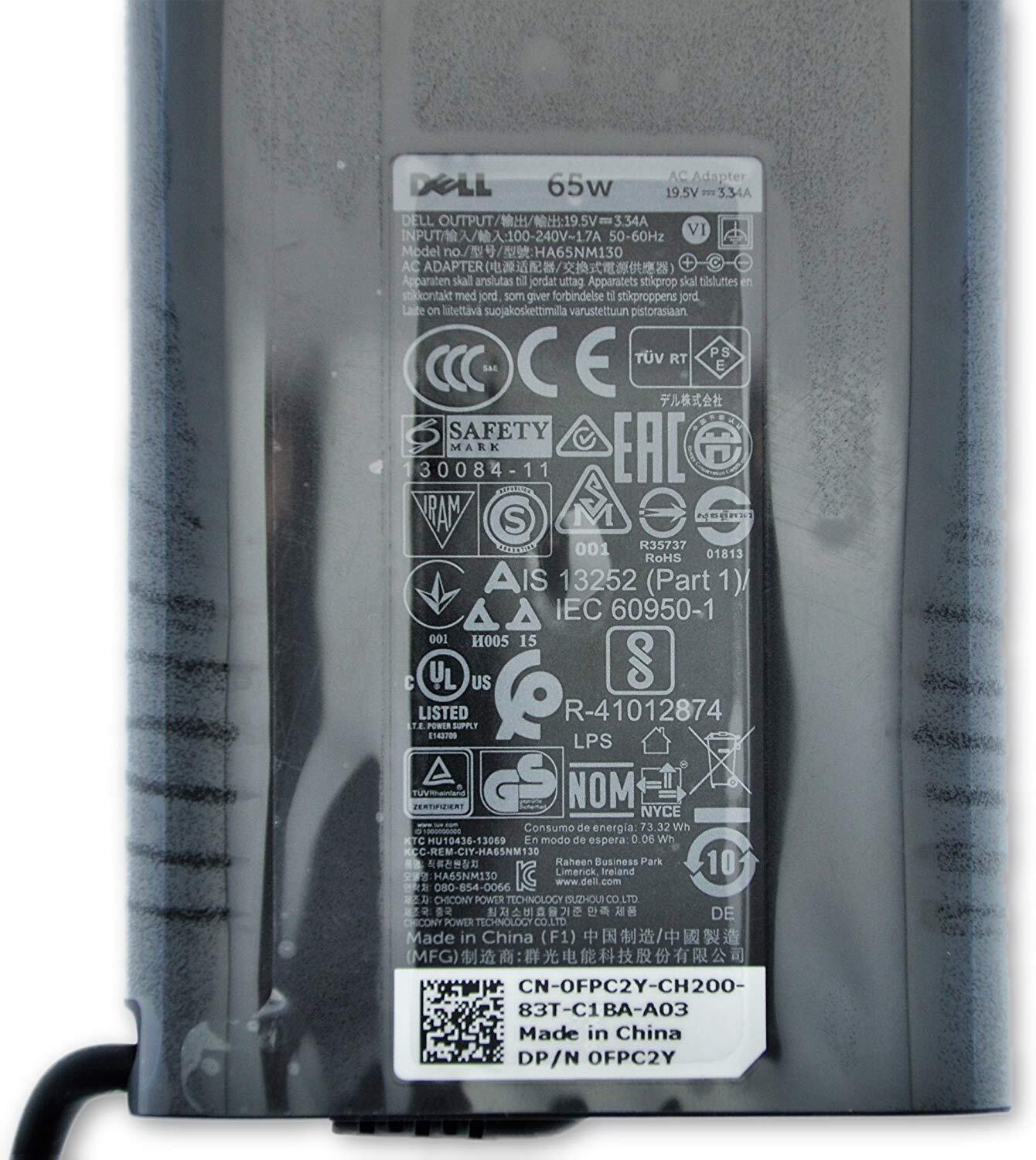 GENUINE DELL P/N: 6TM1C 65W AC ADAPTER CHARGER (7.4MM X 5.0MM PIN) | eBay