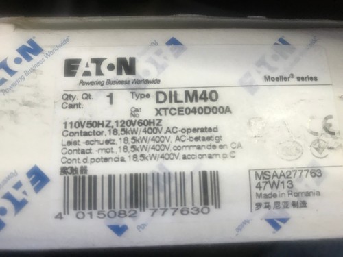 EATON DILM40 NON-REVERSING 40AMP CONTACTOR XTCE040D00A NEW | eBay