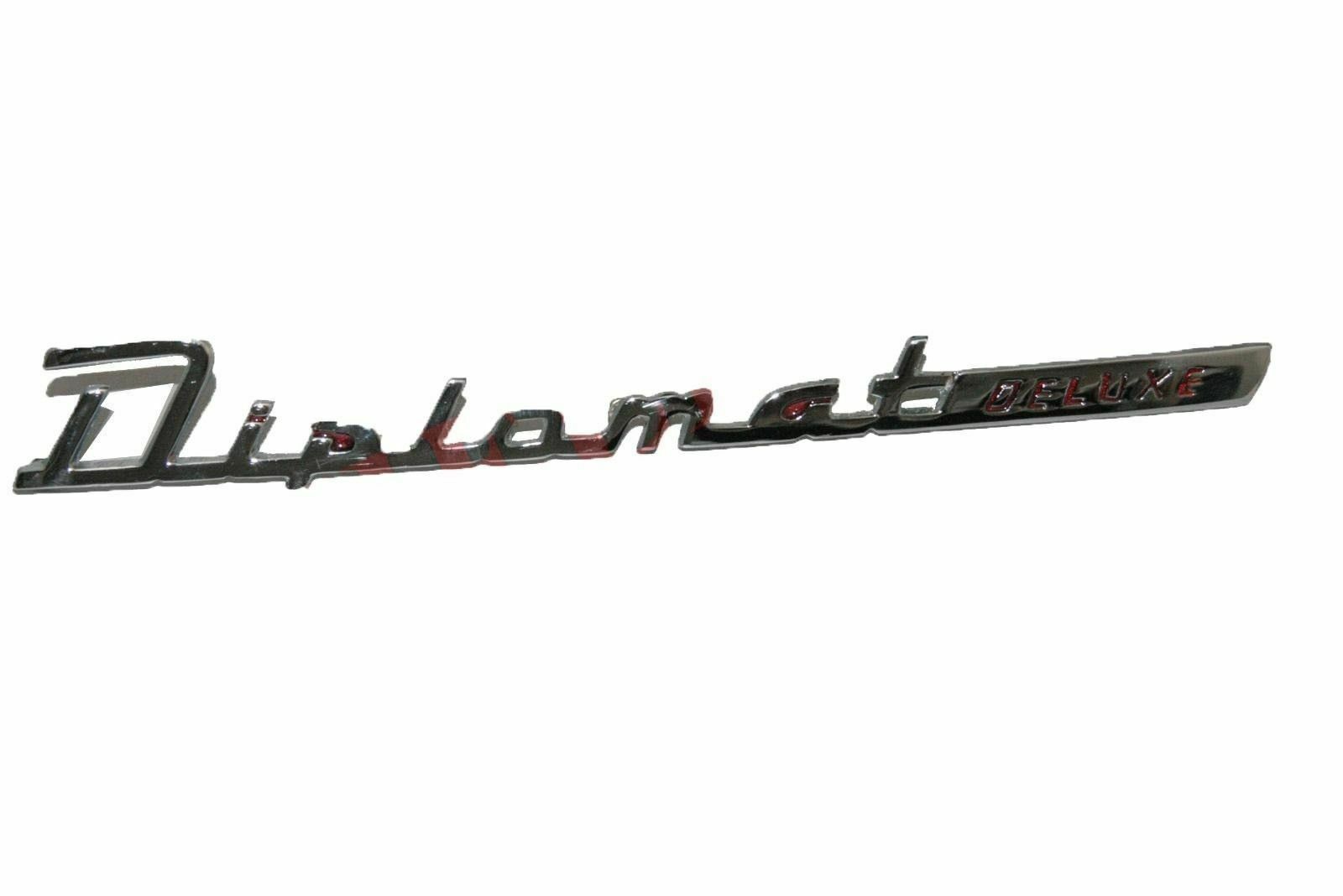 Repro Brass Chrome Plated Diplomat Deluxe Script Badge Desoto Diplomat ...