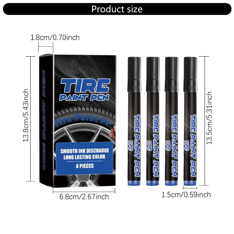 4pcs Oil Based Waterproof Tire Writing Marker Pens for Car Motorcycle ...