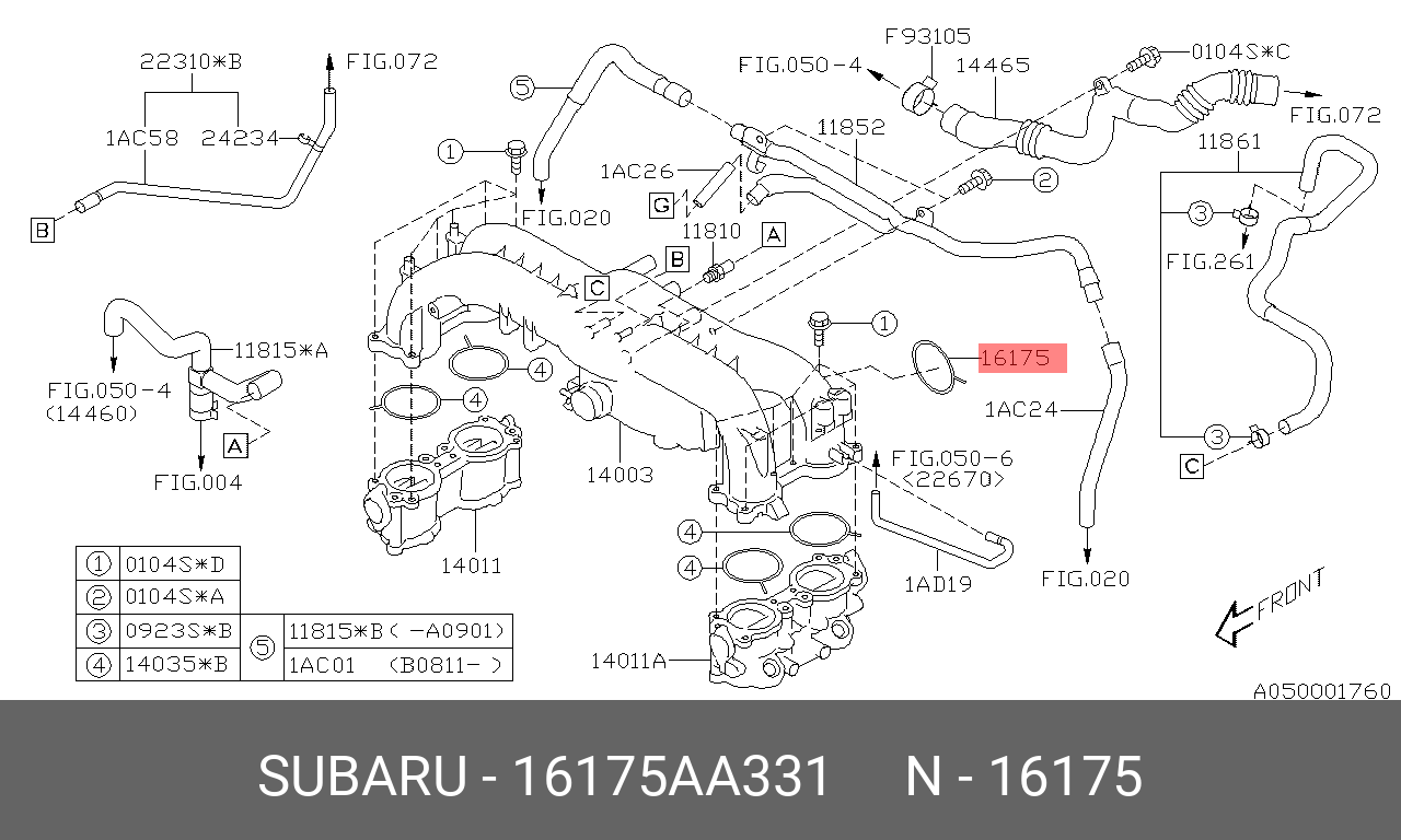 Genuine OE Gasket-Throt Chmbr 16175AA331 for Subaru 16175-AA331 | eBay