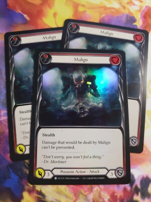 3x Malign Red Rainbow Foil Playset Outsiders Flesh and Blood FAB | eBay