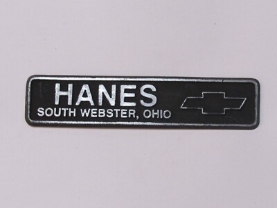 Vintage Hanes Chevrolet South Webster Ohio Plastic Dealer Badge Emblem ...