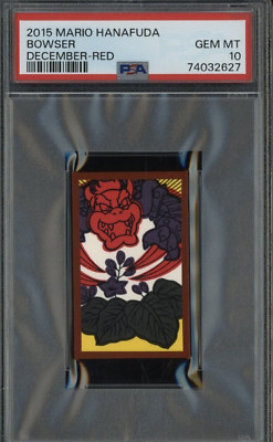 2015 Mario Hanafuda December Red Bowser PSA 10 GEM MINT and bonus cards ...