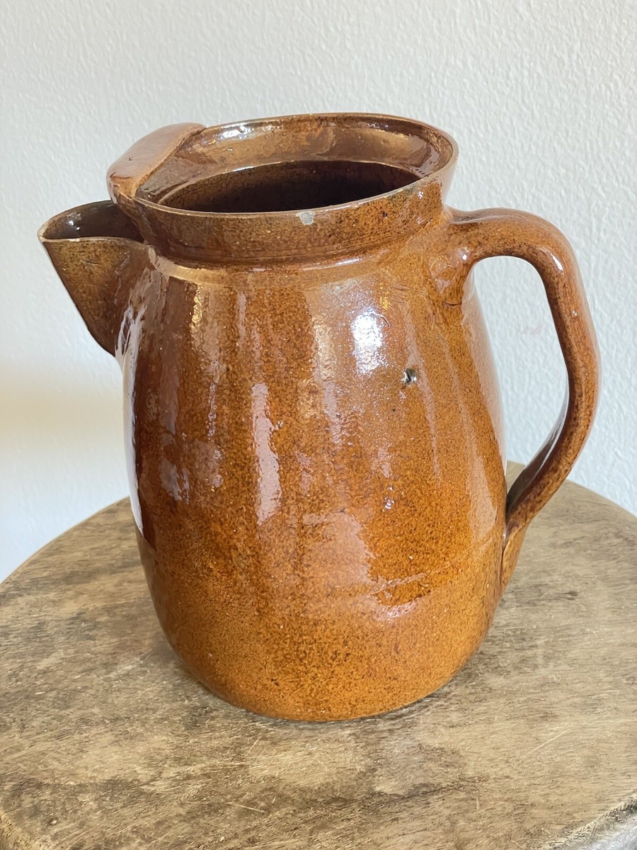 Brown Stoneware Pitcher