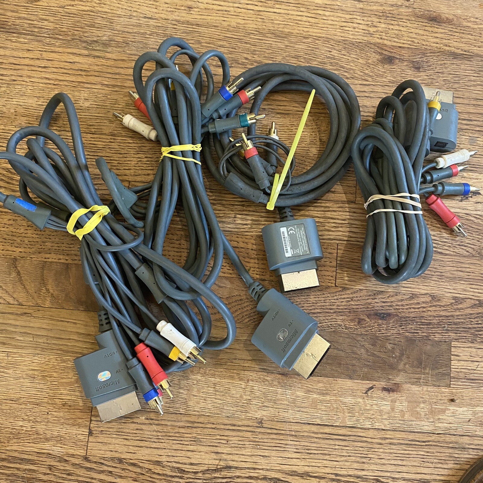 Lot of (4) Genuine Official Microsoft Composite AV Cable Xbox 360 ...