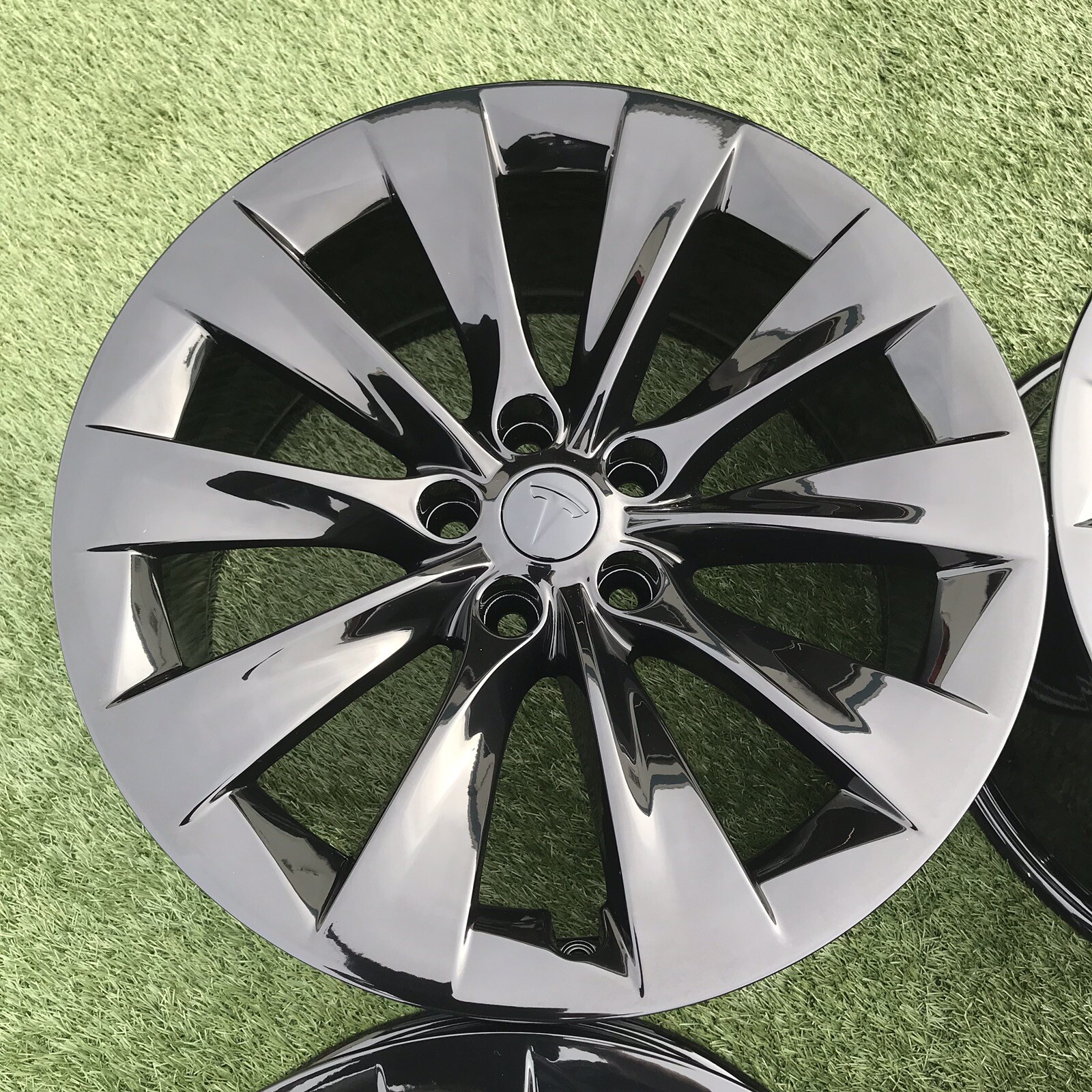 20" TESLA MODEL X RIMS GLOSS BLACK FACTORY OEM GENUINE SET MODELX INCH ...