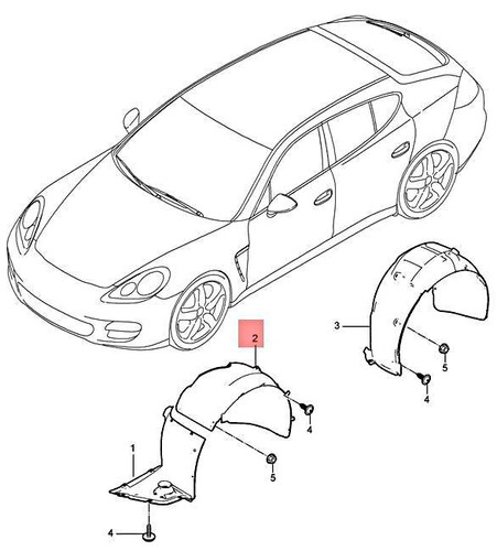 Genuine PORSCHE Panamera Wheel Housing Liner Left Rear Front ...