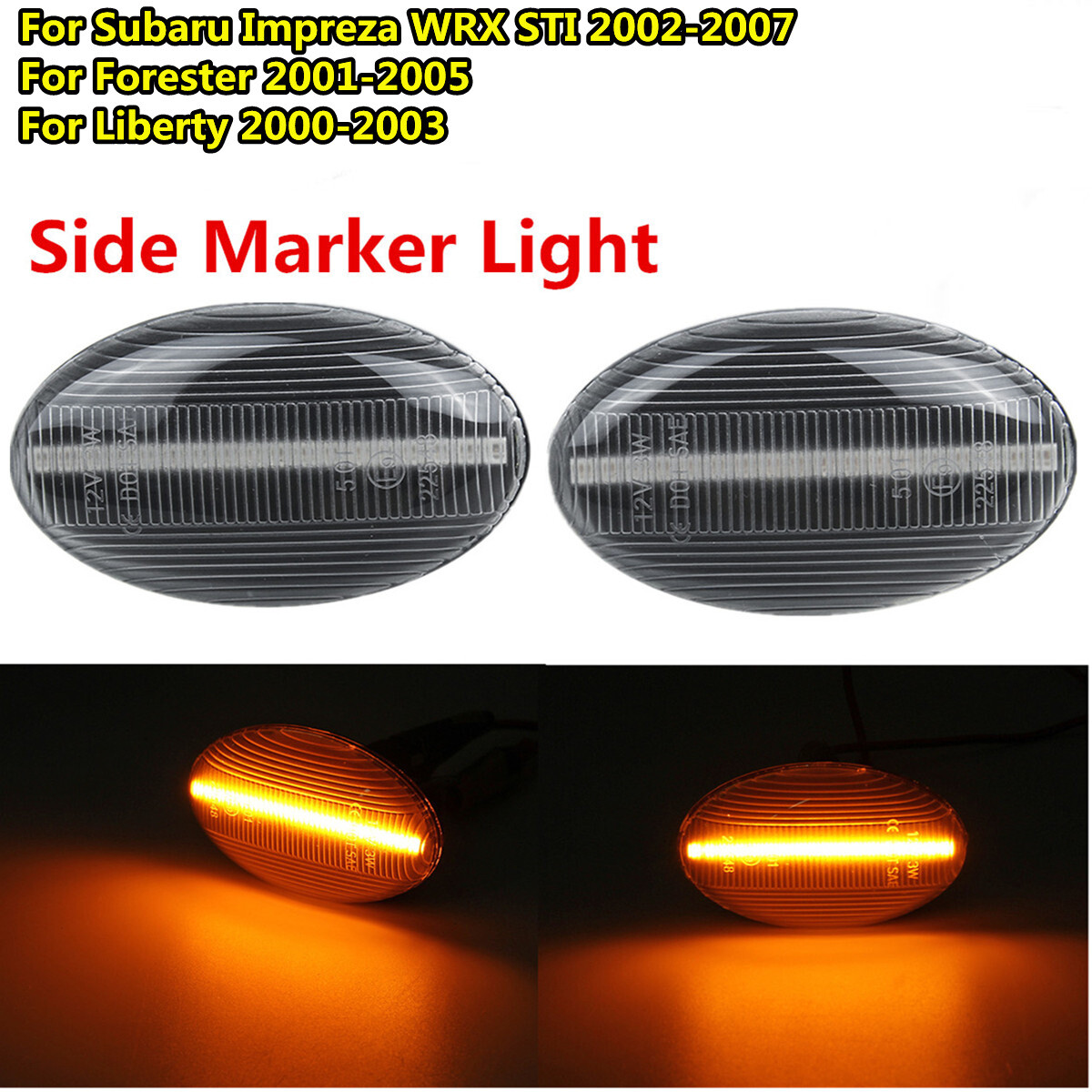 LED Side Marker Indicators Light Lamp Clear For Subaru Impreza WRX STI ...