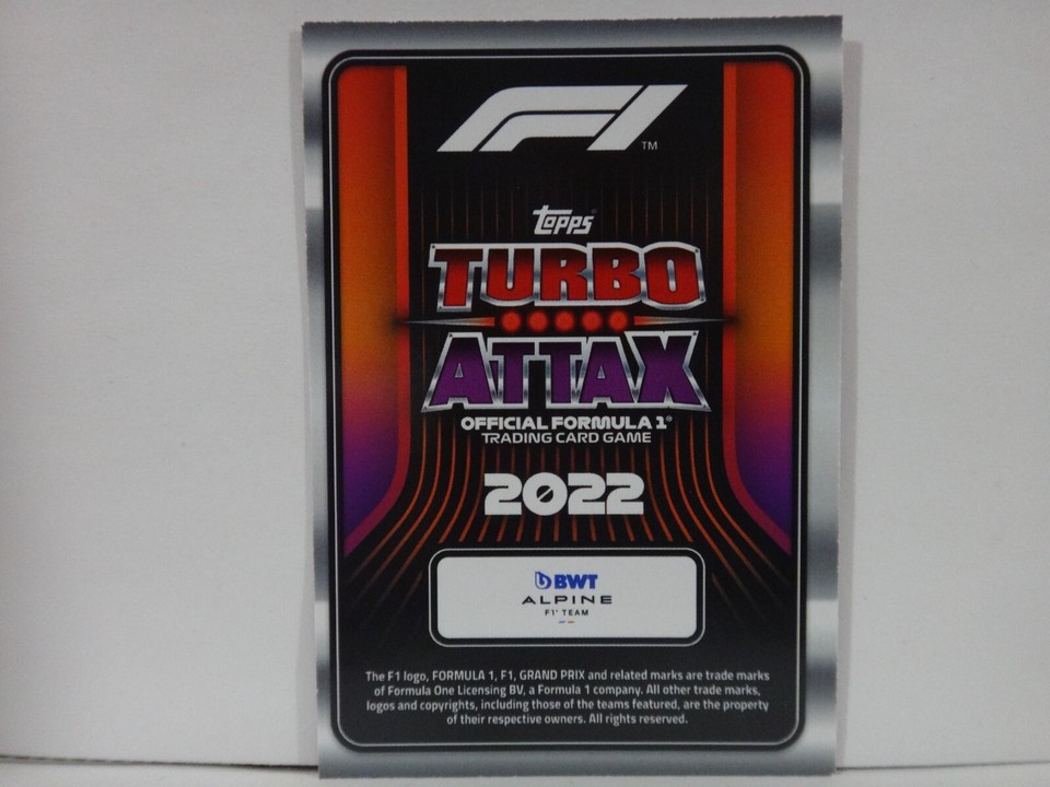 Fernando Alonso GRAND PRIX BOOSTER #320 PINK FOIL Topps F1 Turbo Attax ...
