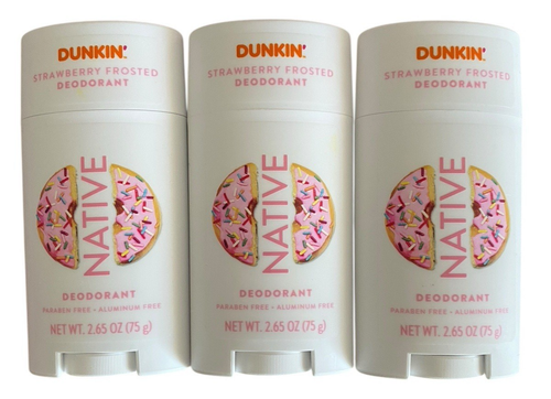 New Native Deodorant- Dunkin Strawberry Frosted Aluminum Free 2.65oz ...