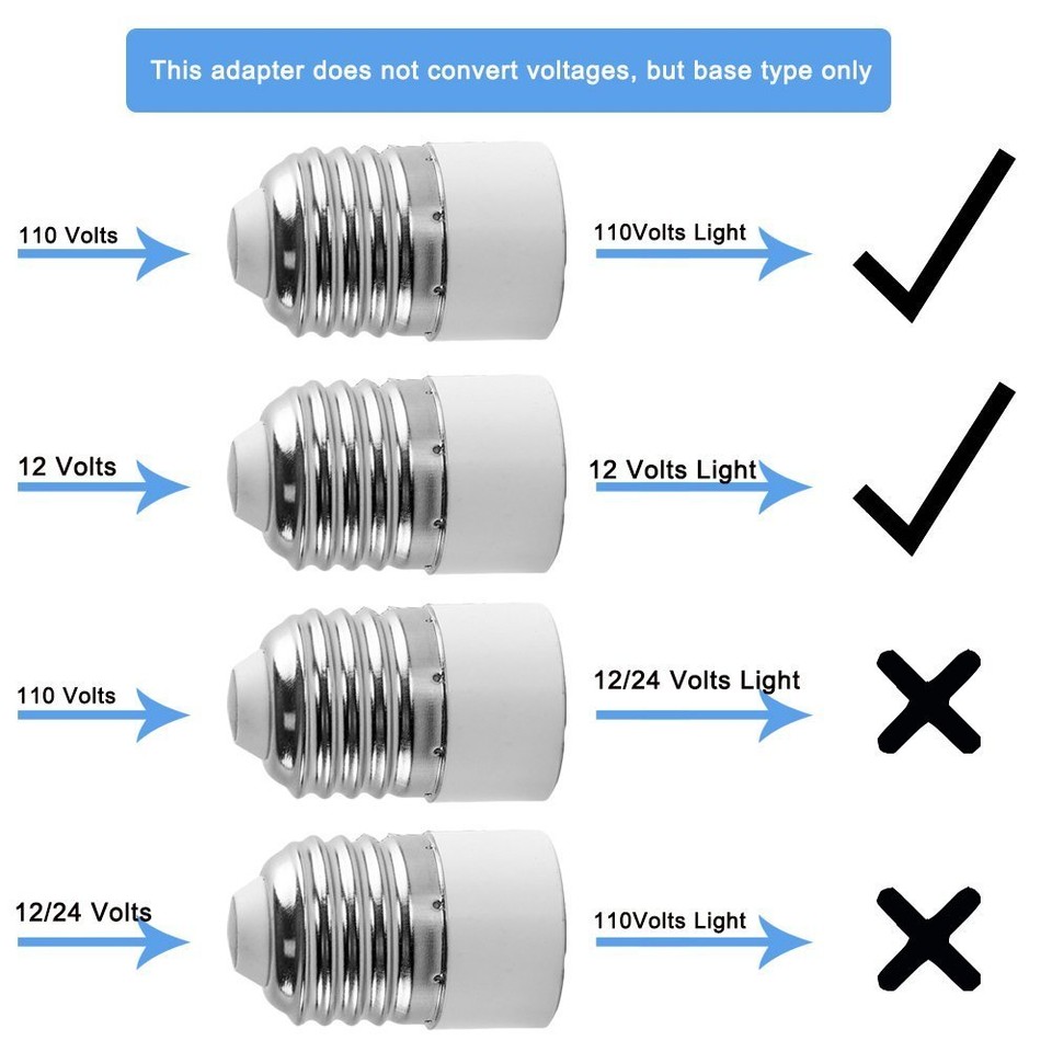 10pcs E26/E27 to MR16 Converter Adapter Medium Base Screw to MR16 GU5.3 ...