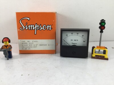 2122 - SIMPSON - 0-100 DC VOLTS - PANEL METER - CAT #17451 - **NEW OLD ...