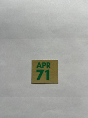 1971 Connecticut License Plate Registration sticker | eBay