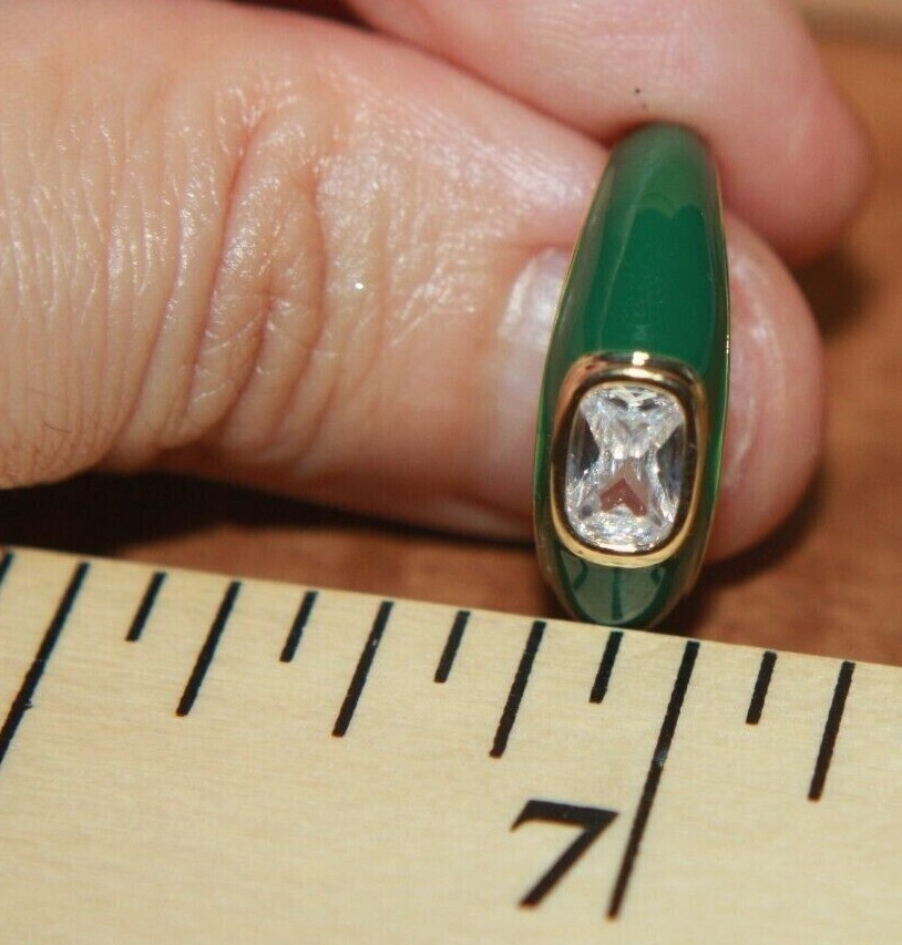 enamel ring gemstone silver jewelry 6.25 7.25 8.75 cocktail wrist watch ...