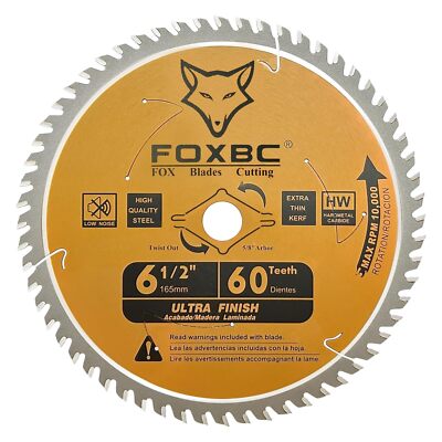 Circular Saw Blade 6-1/2 inch Ultra Fine Finish 60-Tooth Thin-Kerf 5/8 ...