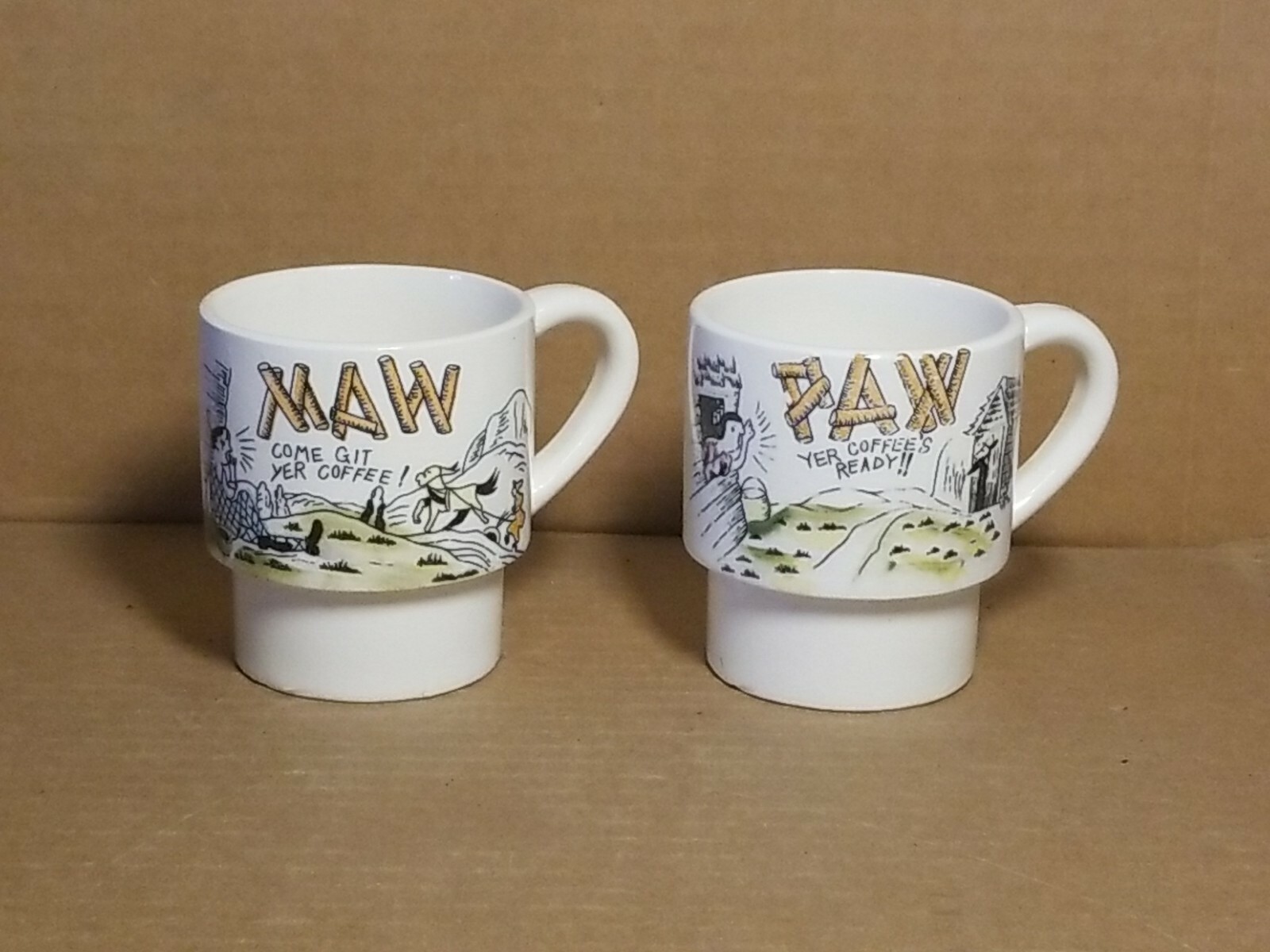 VINTAGE MAW AND PAW Hillbilly Coffee Mugs Novelty Cups Made In Japan | eBay