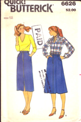 Quick! Butterick 6626 ~ Misses' Skirt-Straight or A-Line- 4" Below Mid ...