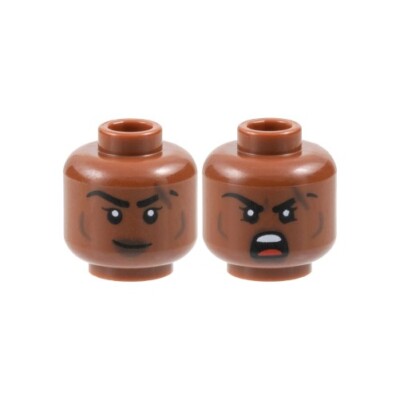 LEGO - Minifig, Head Female Cheek Lines & Scar, Lopsided Grin / Open ...