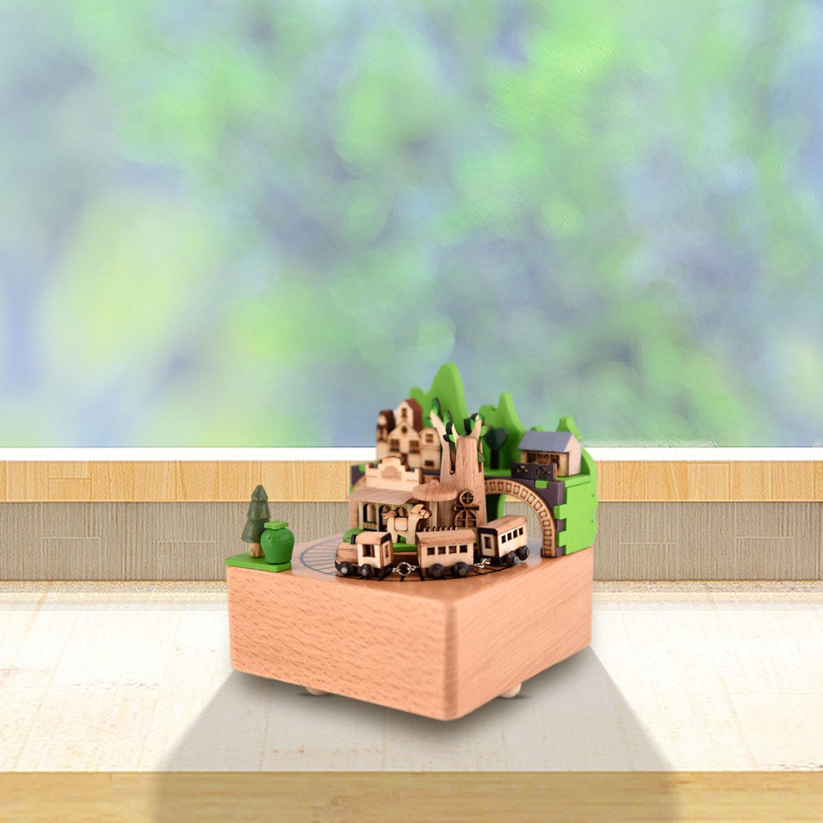 Train Musical Box Toy Collectible Decorative Statue Crafts Tabletop ...