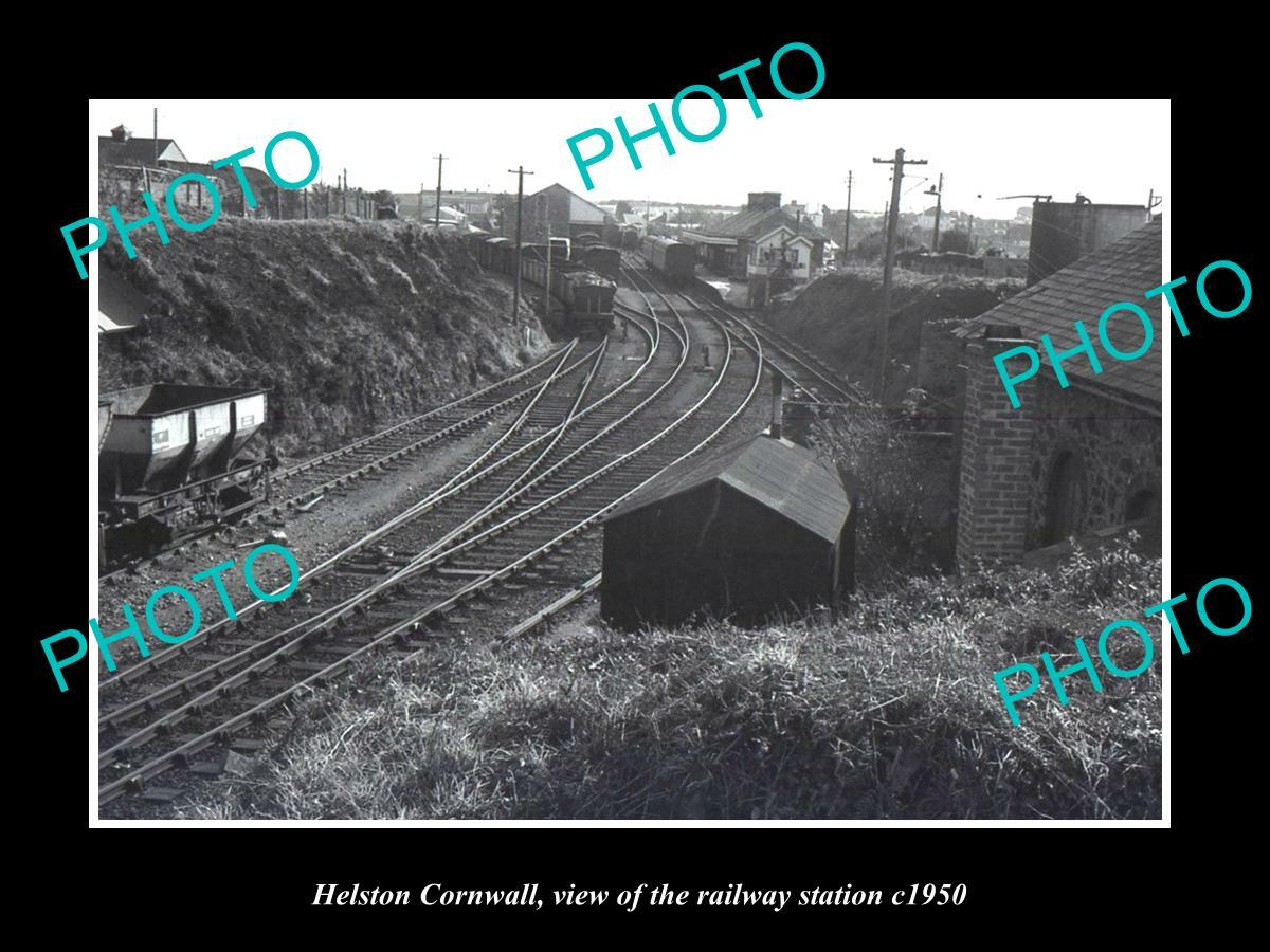 OLD 6 X 4 HISTORIC PHOTO OF HELSTON CORNWALL, VIEW OF THE RAILWAY ...