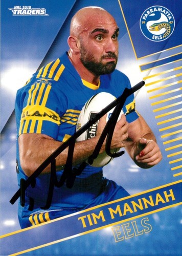 Signed 2018 Parramatta Eels NRL TLA Traders Card - Tim Mannah | eBay