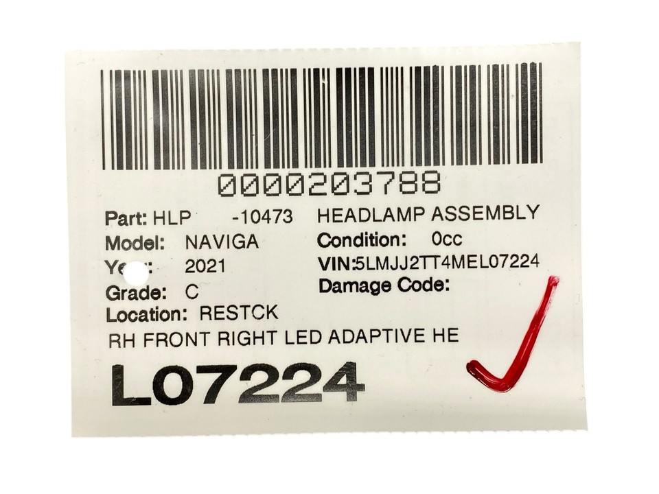 2018-2021 LINCOLN NAVIGATOR FRONT RIGHT LED ADAPTIVE HEADLIGHT ASSEMBLY ...