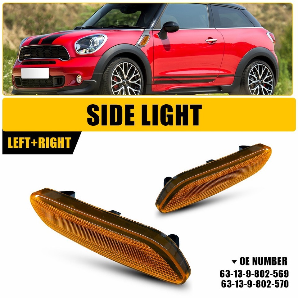 2PCS Front Side Amber Marker Lights Housing For MINI Cooper R60 R61 ...