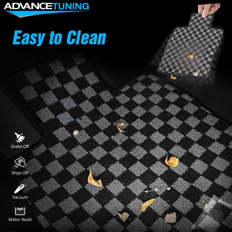 For 07-13 Ford Edge 4DR Front Rear Floor Mats Carpets Checkered Black ...