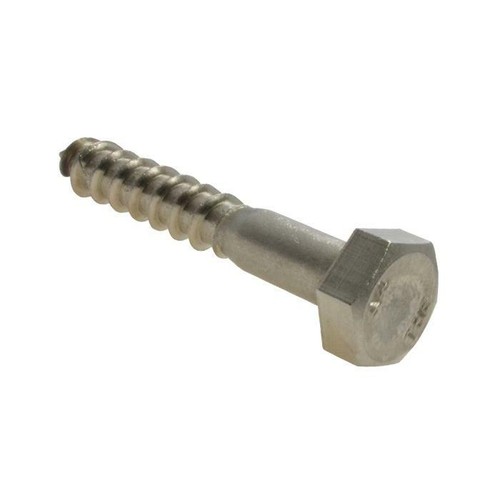 Qty 2 Hex Coach Screw M6 (6mm) x 75mm Stainless Steel Marine 316 A4 Lag ...
