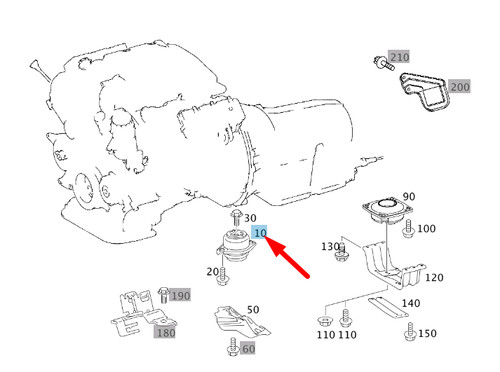 NEW MERCEDES-BENZ R W251 FRONT ENGINE MOUNT A2512404817 ORIGINAL | eBay