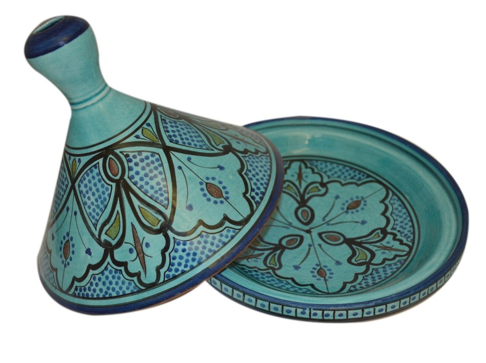 Moroccan Serving Tagine Handmade Ceramic Tajine Dish 12 inches Aqua ...