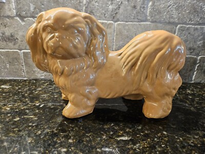 Vintage Glazed Pekingese Pottery Coin Bank ( read below) | eBay