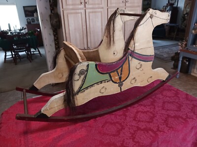 Antique Shoo-fly Wooden Rocking Horse.. | eBay
