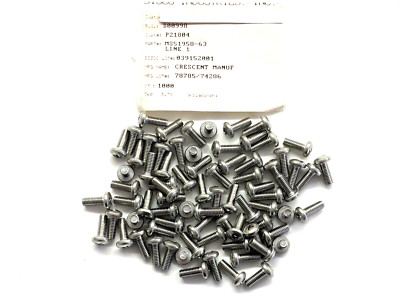 (77 PIECE LOT) MS51958-63, Mil. Spec. Phillips Rounded Head Screws, 18 ...