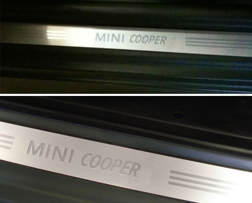 MINI NEW OEM R50 R52 R53 R56 LCI MINI COOPER DOOR ENTRY SILL STRIP PAIR ...