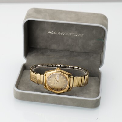 Vintage Hamilton Quartz Watch Running w/ Box Engraved For BFGoodrich ...