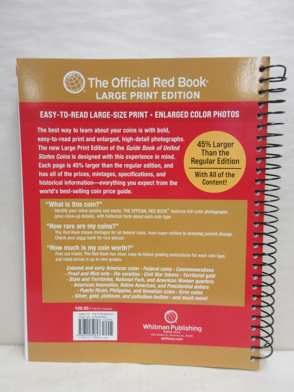 2025 Red Book Guide United States Coins 78th Edition Large Print Spiral ...