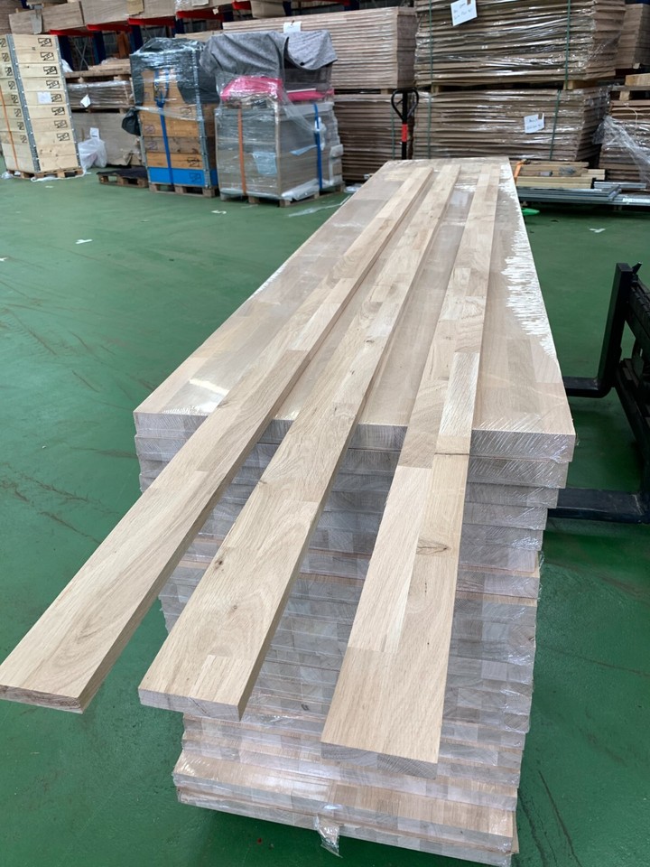 Farmhouse Oak Worktop, NATURAL Wood Worktop, 1M - 4M Long, 40mm Stave ...