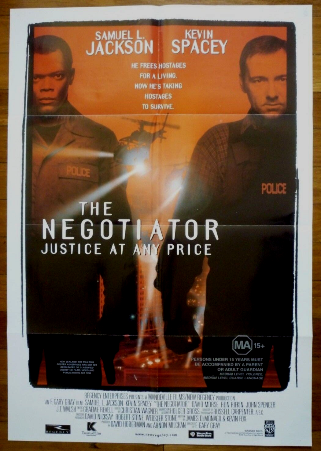 THE NEGOTIATOR Original 1998 NZ One Sheet Movie Poster Samuel L ...