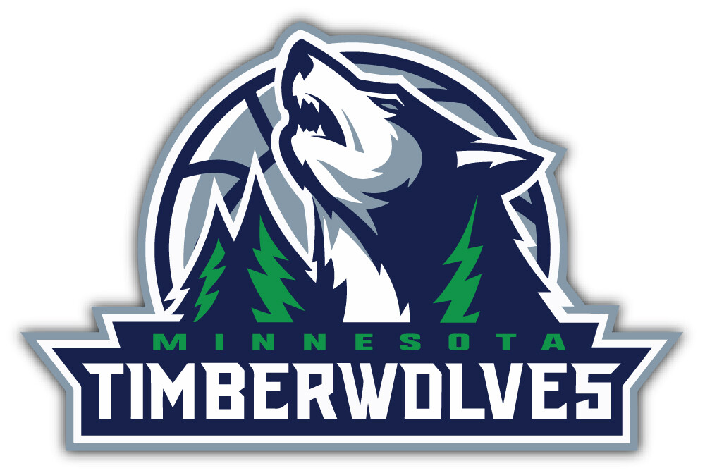 Minnesota Timberwolves NBA Basketball Car Bumper Sticker Decal "SIZES ...
