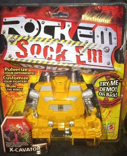 🎁*RARE* Rock Em Sock Em Robot Yellow X-CAVATOR Game VINTAGE 🎁*NEW ...